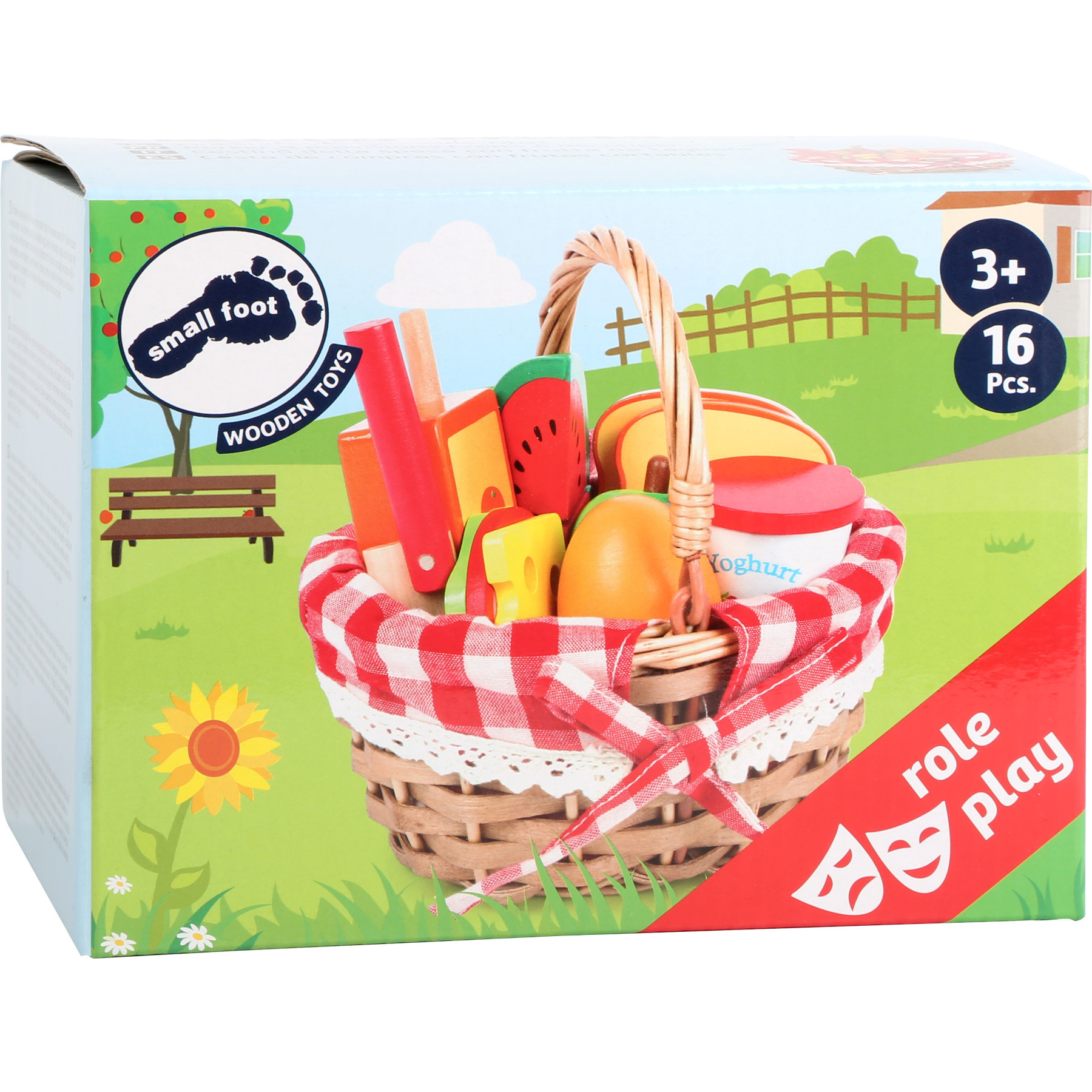 Cos picnic cu fructe, din lemn - Scamp